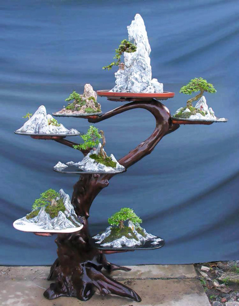 Floating Mountains with Trees | Bonsai Bark